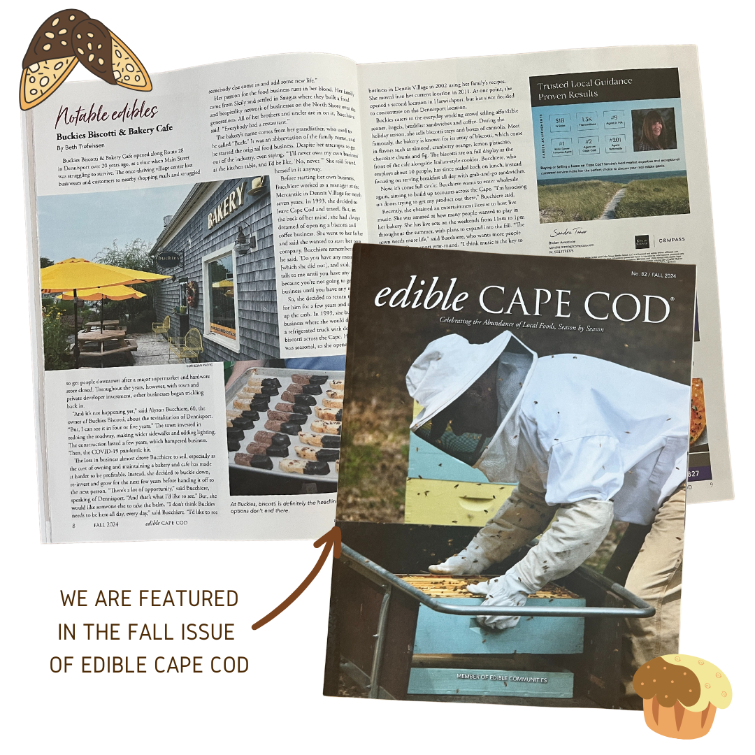 Buckies Biscotti | Fresh baked cookies, biscotti, breakfast + bagels